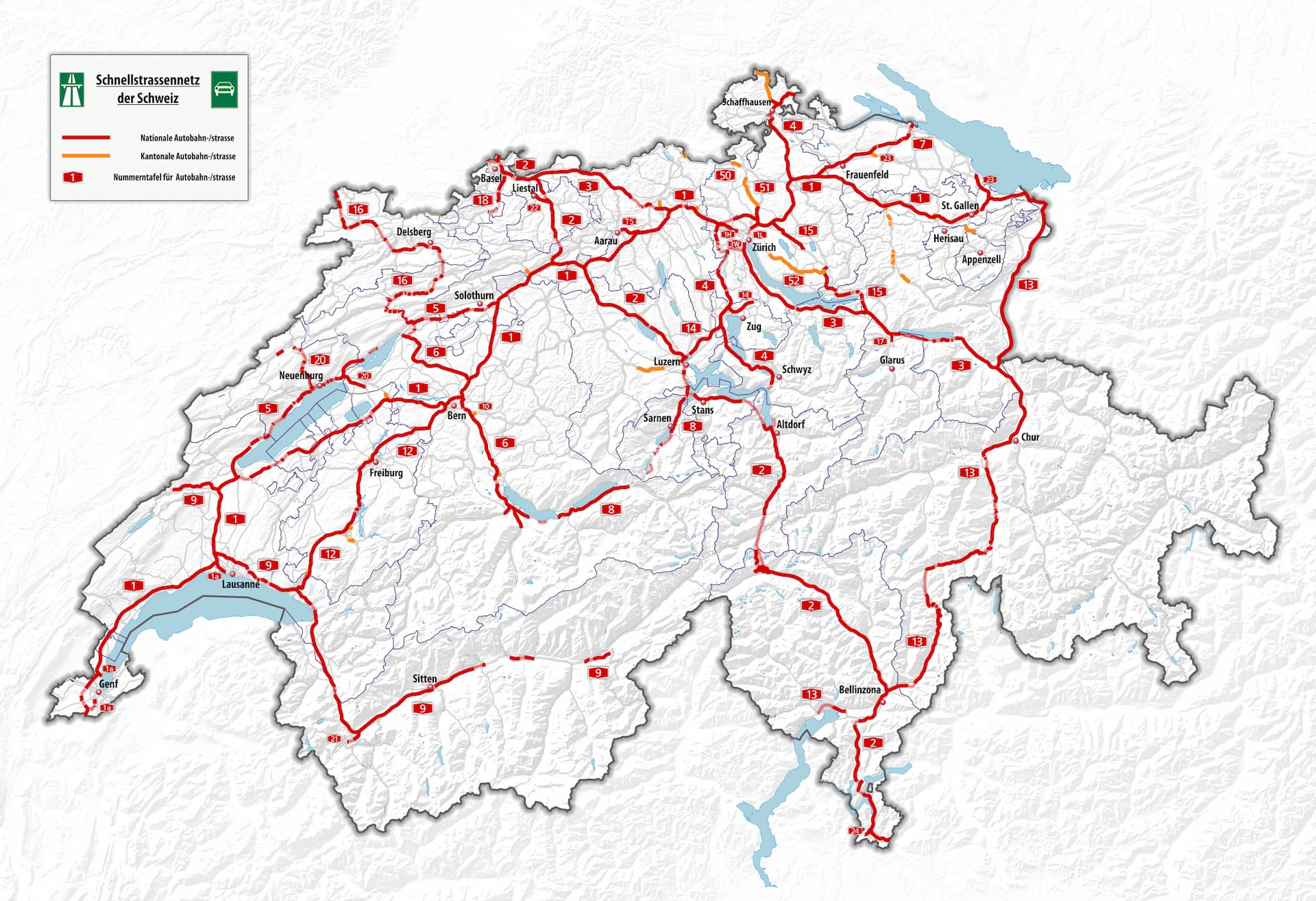 Vignettenpflichtige Strassen in der Schweiz